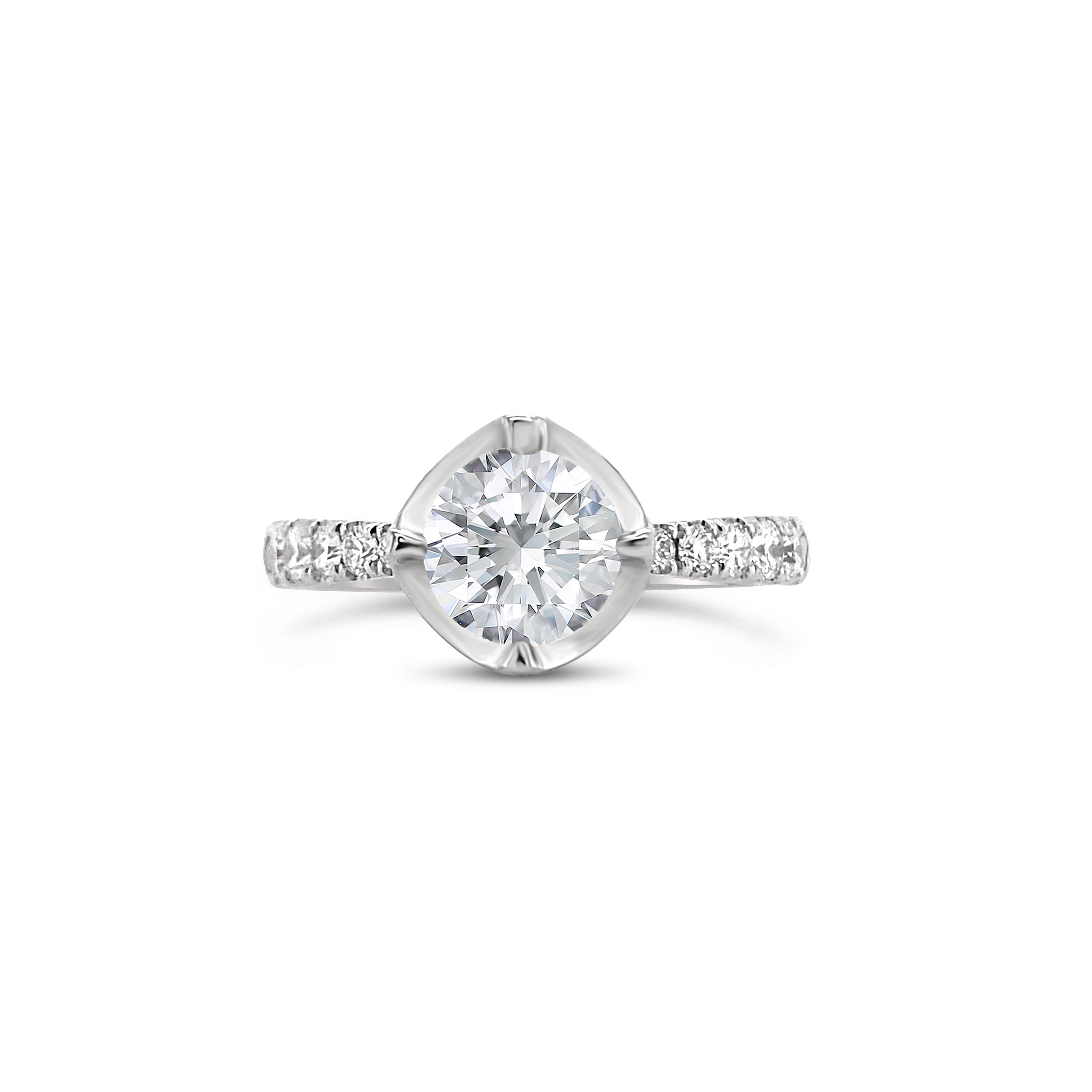 White Gold Lab Grown Diamond Crown Setting | Just Gold Jewellery Sydney