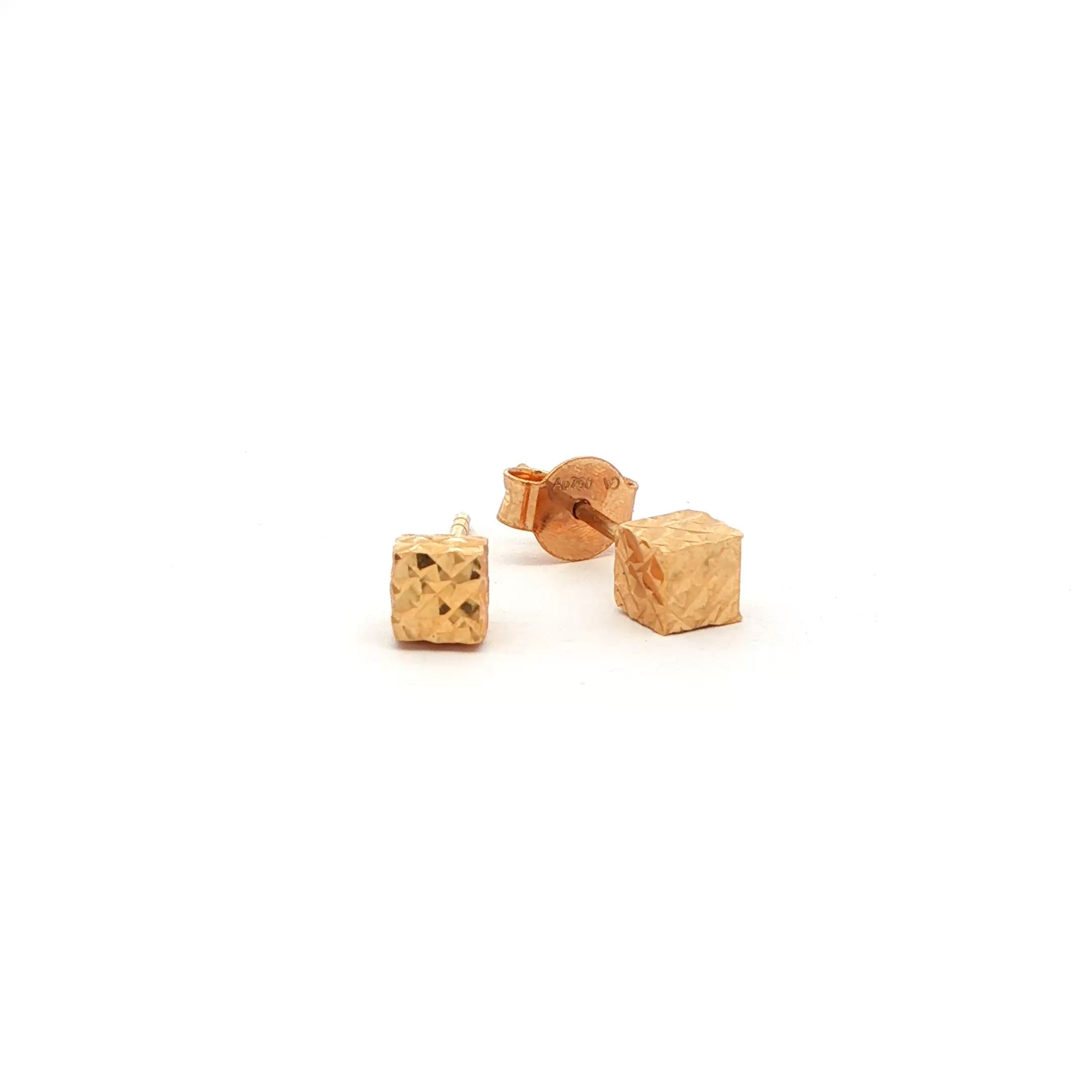 Geometric White Rose Stud Earrings | Just Gold Jewellery Sydney