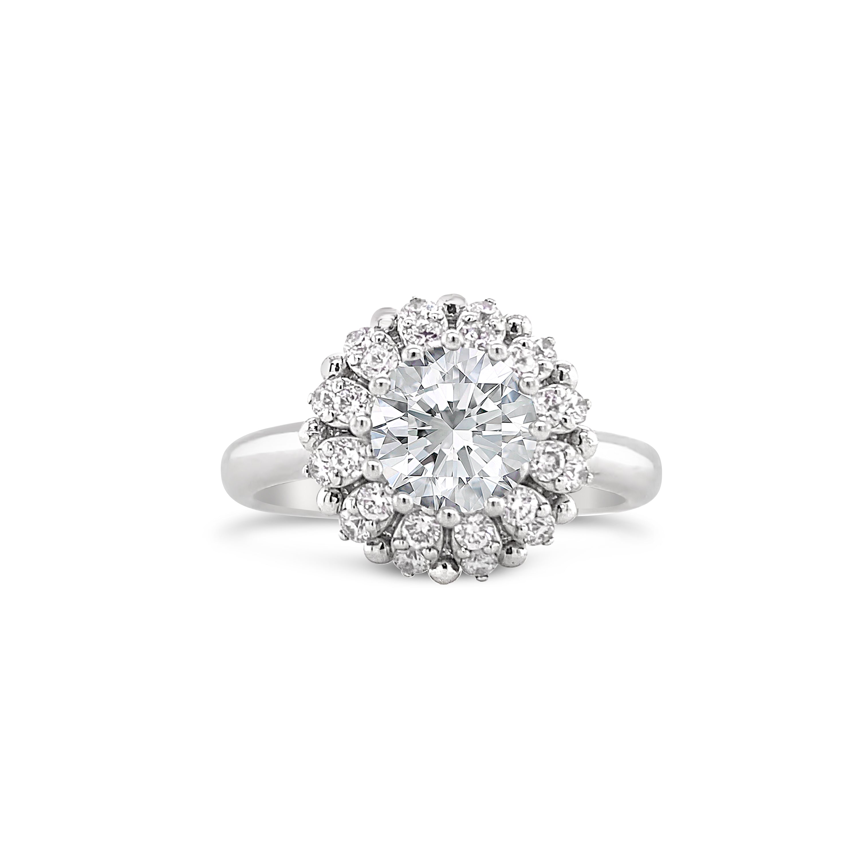 Double Halo Round Brilliant Lab Grown Diamond Ring | Just Gold ...