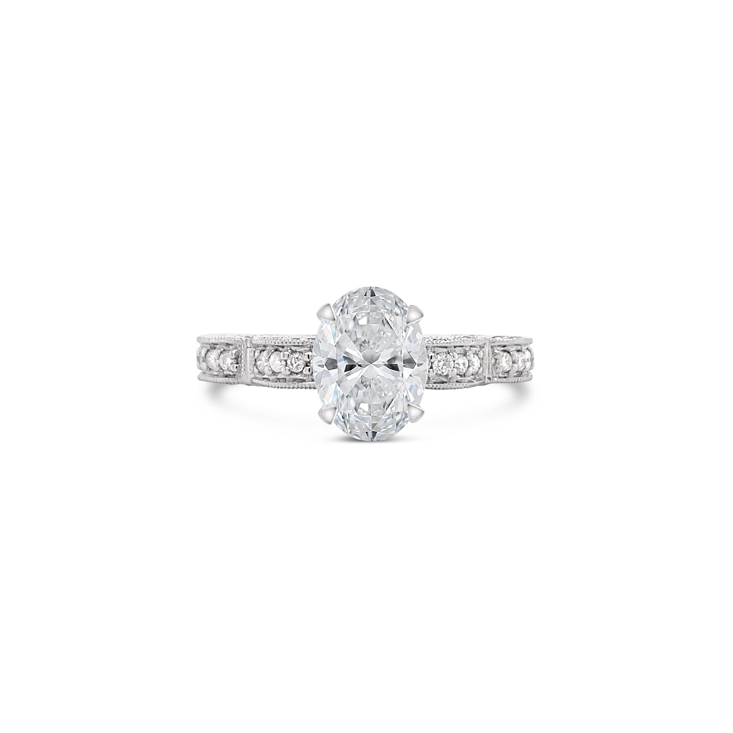 Oval Cut Antique Style Engagement Ring | Just Gold Jewellery Sydney