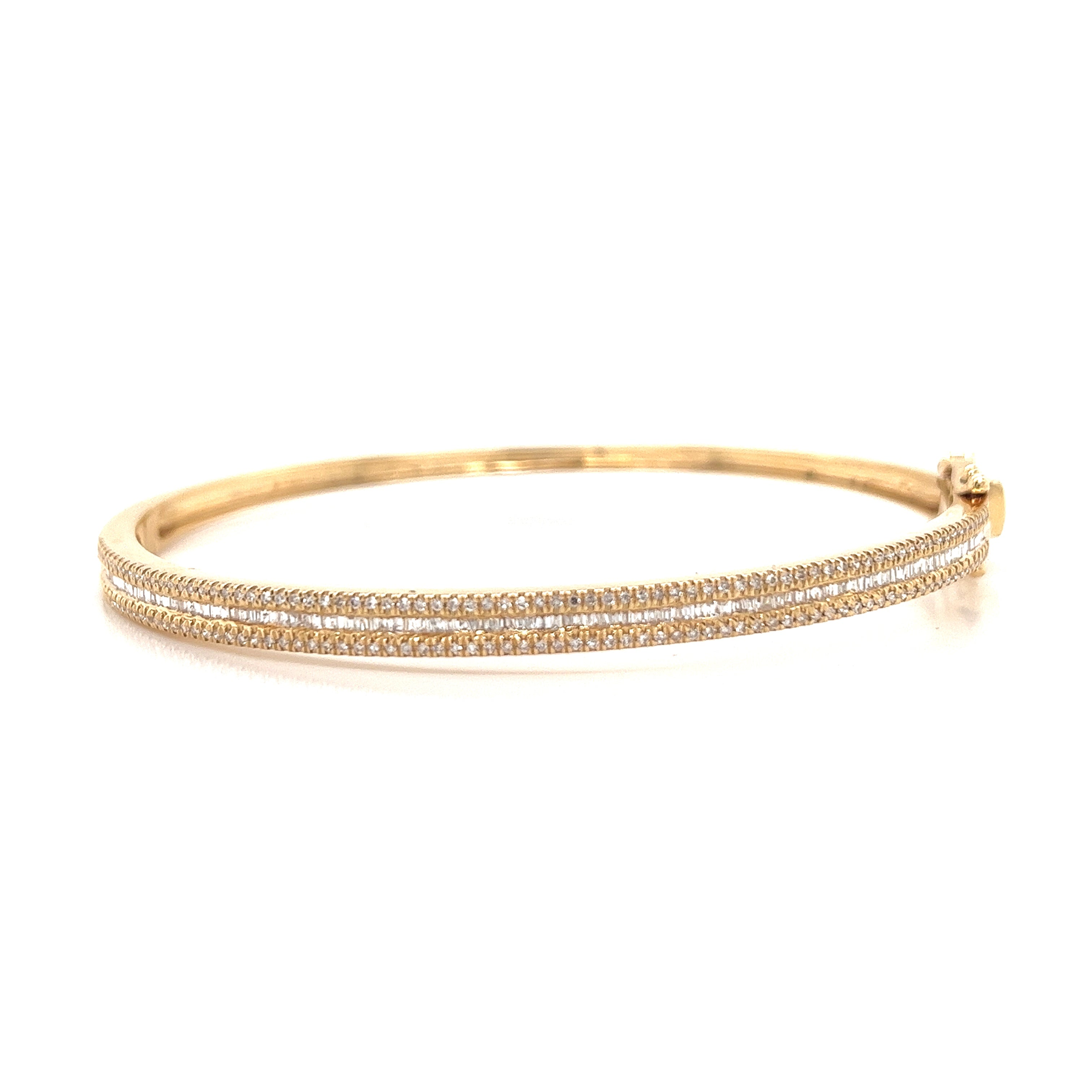 Yellow Triple Linear Diamond Bangle | Just Gold Jewellery Sydney